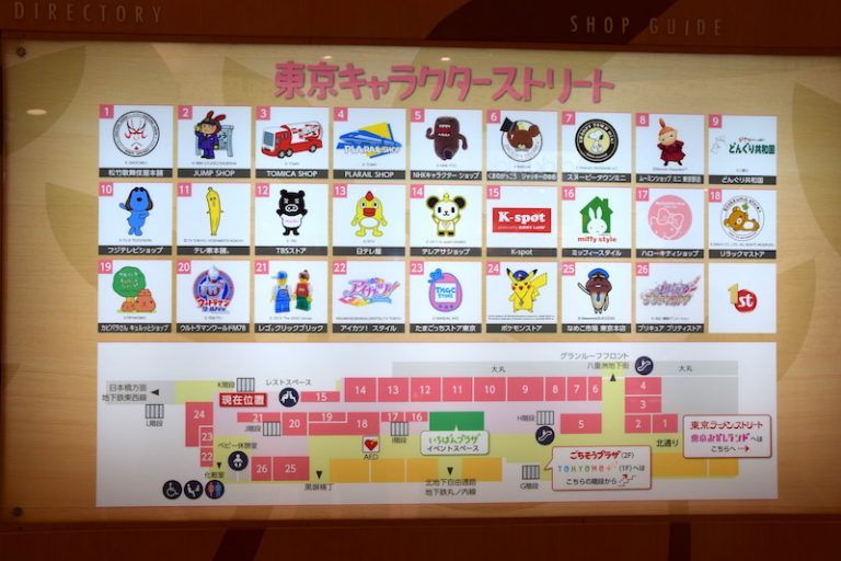 TOKYO CHARACTER STREET TOKYO STATION - SHOP GUIDE